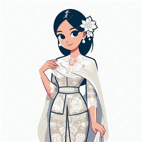 Un Dessin Dune Femme Avec Une Ceinture Blanche Et Dorée Vecteur Premium