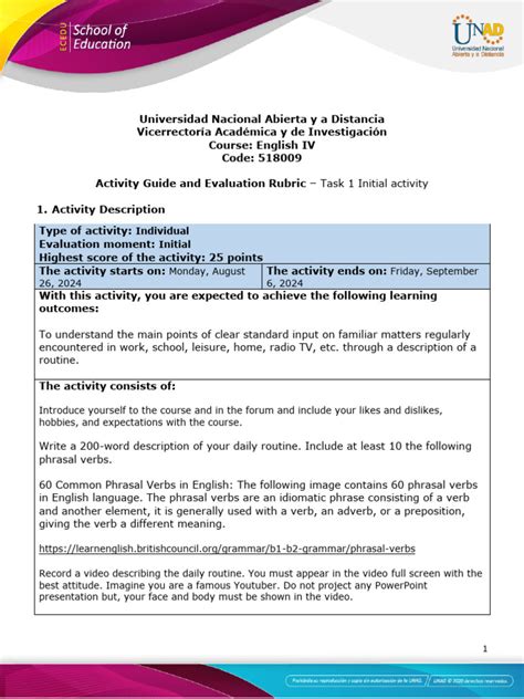 Activity Guide And Evaluation Rubric Unit 1 Task 1 Initial Activity Pdf