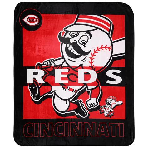 Logo Brands Cincinnati Reds 50 X 60 Raschel Blanket Multicolor