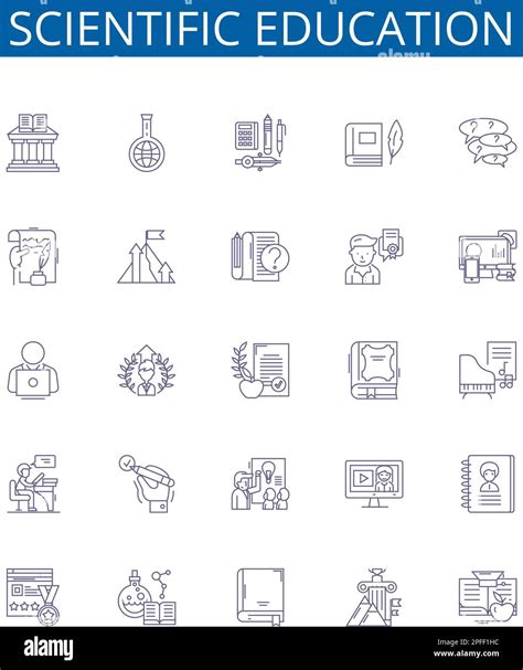 Scientific Education Line Icons Signs Set Design Collection Of Scientific Education Knowledge