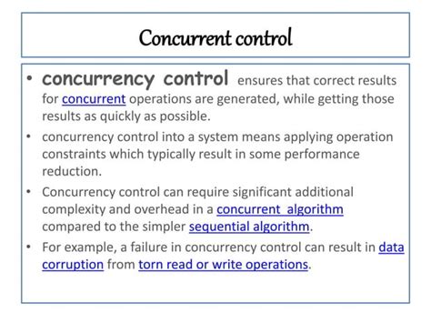 concurrency in database system pptx databases computer software and applications