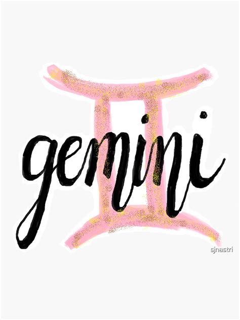 Gemini Script Sticker For Sale By Sjnastri Redbubble