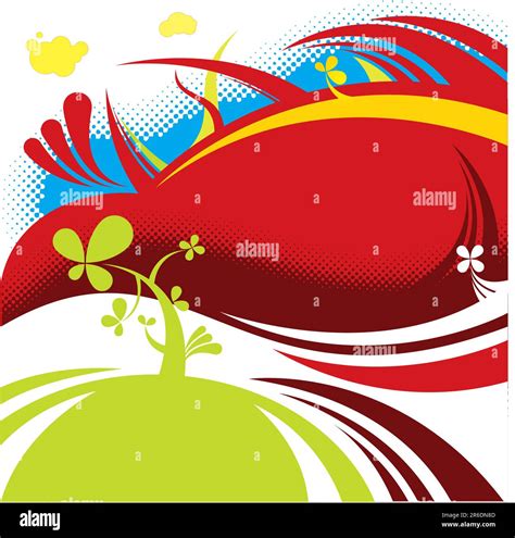 Crazy Color Abstract Flower Vector Background Stock Vector Image And Art