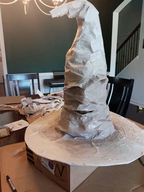 Paper Mache Sorting Hat We Conjured Up For Daughters Harry Potter Bday