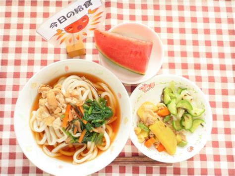 さっぱり冷たいうどん 太陽の子保育園 東京都羽村市