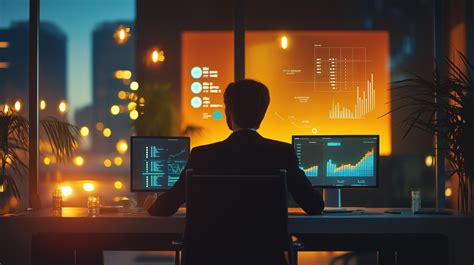 Download Human Ai Collaboration Futuristic Office Ai Powered Analytics Royalty Free Stock