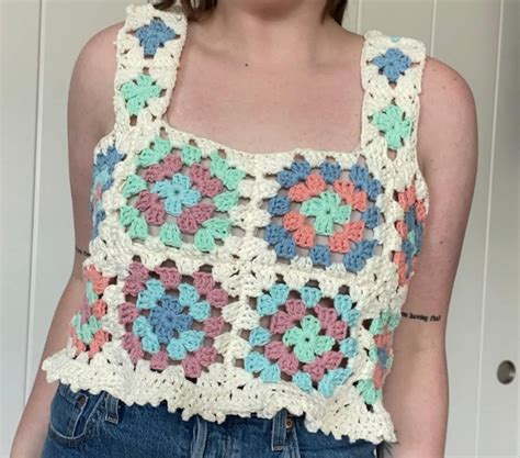 Crochet Granny Square Top PATTERN Etsy