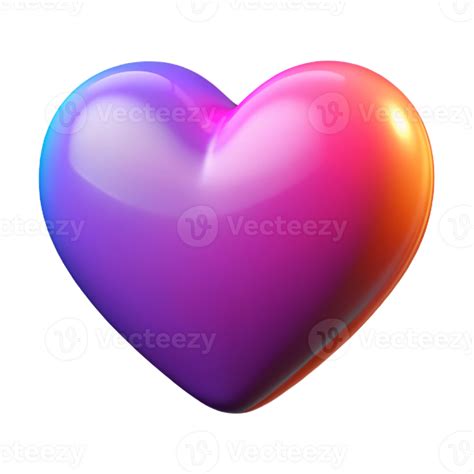 3d Gradient Heart Icon Design 54999560 Png