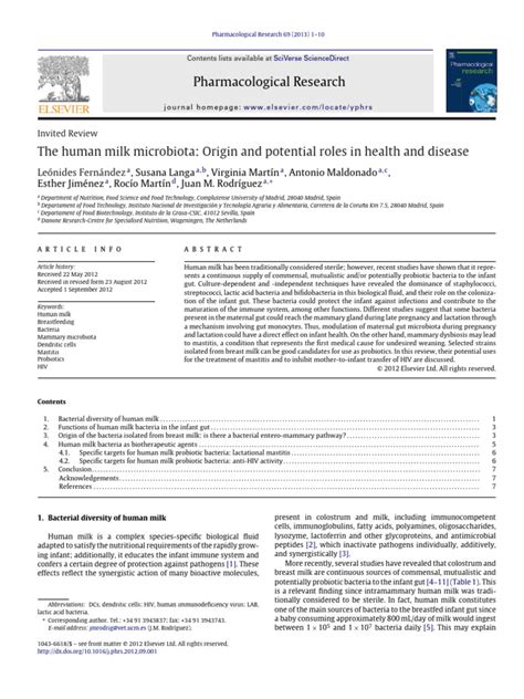 The Human Milk Microbiota Origin And Potential Roles In Health And