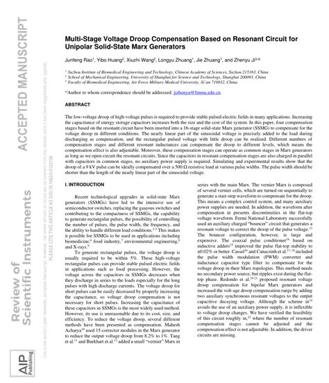 Pdf Multi Stage Voltage Droop Compensation Based On Resonant Circuit
