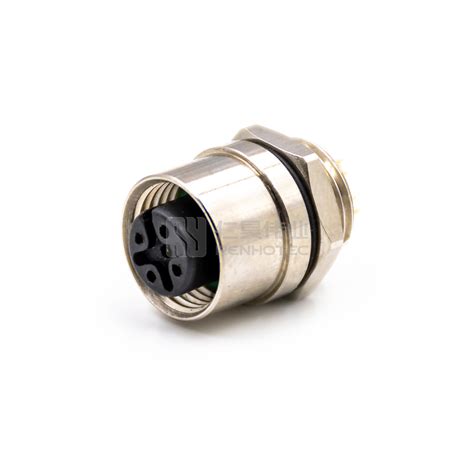 M Female Panel Mounting Receptacle Pos ACode Rear Fastened Straight Solder M Renhotec