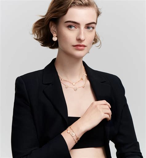 Rose Des Vents 목걸이 핑크골드 And 다이아몬드 자개 Dior