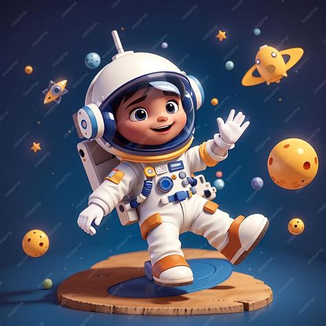Premium Photo Cute Astronaut Dancing On Rocket Cartoon Vector Icon Illustration Science