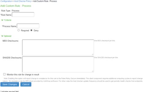 Configuring Host Checker Policy