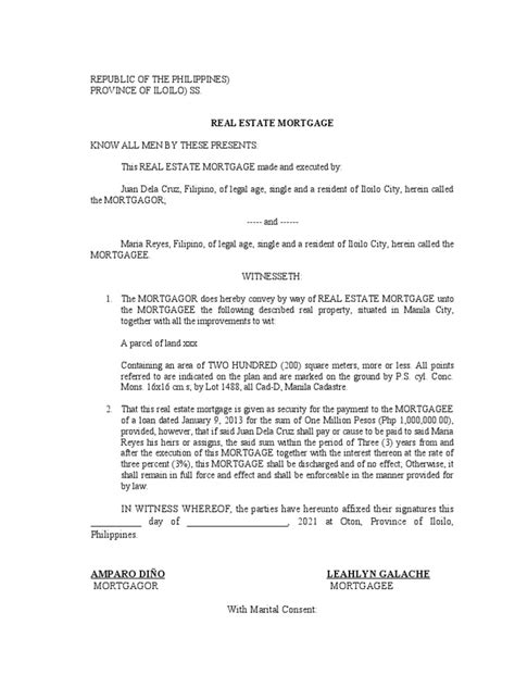 Real Estate Mortgage Pdf Mortgage Law Loans