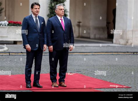 Italian Prime Minister Giuseppe Conte L And Prime Minister Of Hungary
