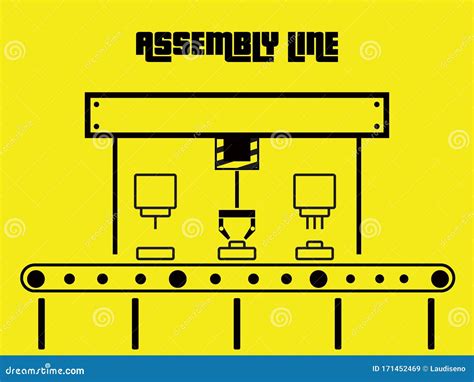 Assembly Line Poster Stock Vector Illustration Of Manufacture 171452469