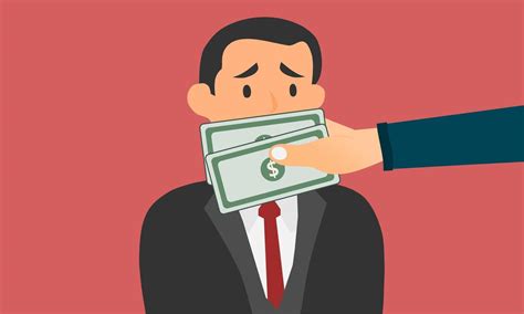 Bribe With Money Concept A Businessman Bribed With Money Vector