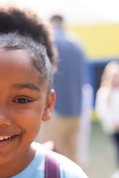 Premium Photo Vertical Half Face Portrait Of Smiling African American