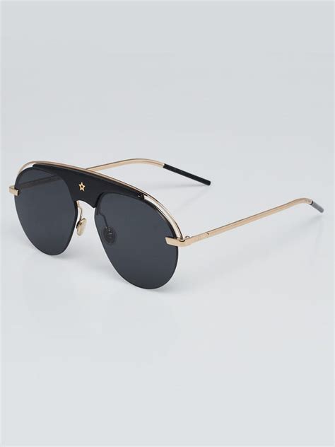 Christian Dior Goldtone Metal And Black Acetate Frame Revolution