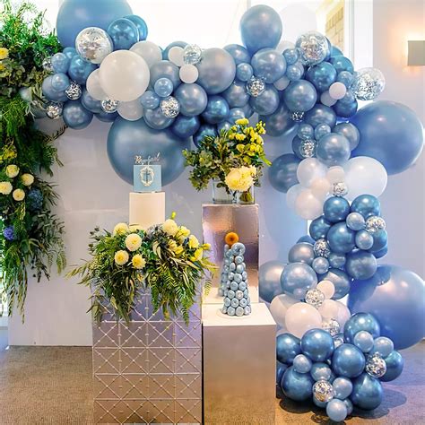 Buy Partywoo Light Blue Balloons 50 Pcs 12 Inch Metallic Blue Balloons