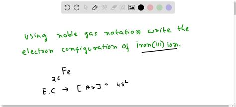 Solved Using Noble Gas Notation Write The Electron Configuration For The Iron Iii Ion