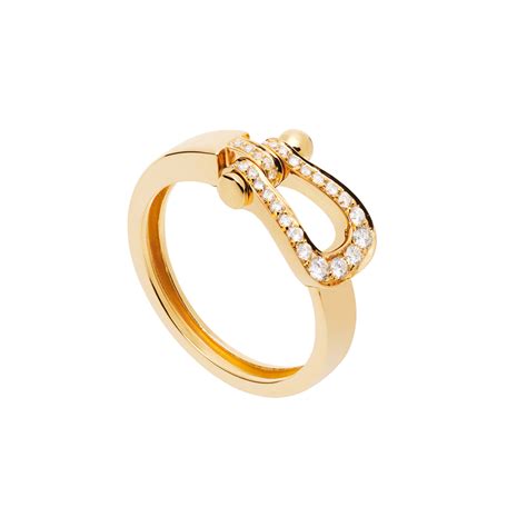 Force 10 Ring Medium Model 18k Yellow Gold And Diamonds Fred Paris