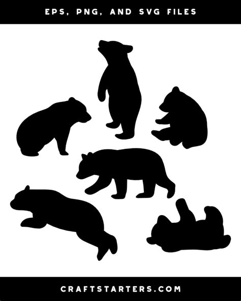 Bear Cub Silhouette Clip Art