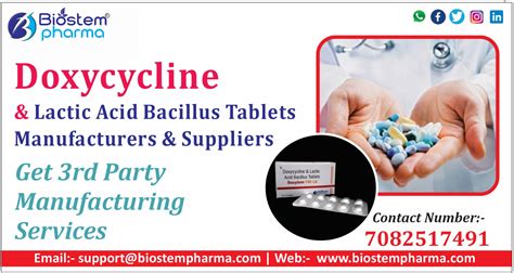 Doxycycline And Lactic Acid Bacillus Tablets Manufacturers