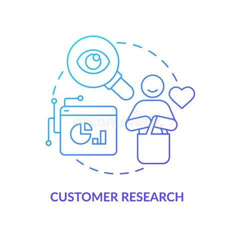 Customer Research Blue Gradient Concept Icon Stock Vector