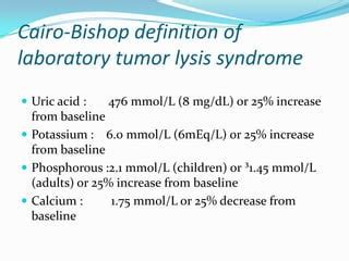 Tumor Lysis Syndrome Pptx