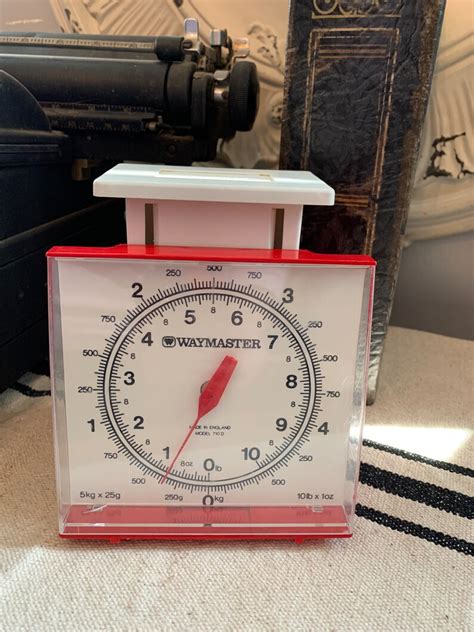 Vintage Waymaster 10 Lb Kitchen Scale Red And White Made In England
