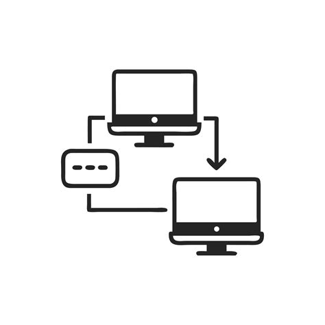 Computer Network Diagram Illustrating Data Transfer Between Devices
