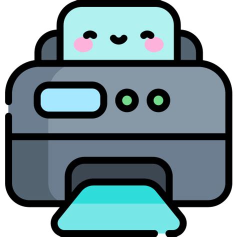 Printer Kawaii Lineal Color Icon