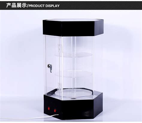 Rotating Multi Tiered Acrylic Led Lighting Jewelry Display Lockable Case Acrylic Box And