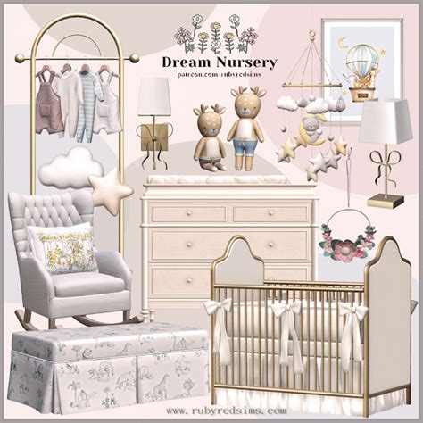 202301 January Sims 4 Dream Nursery 模擬市民4 夢幻嬰兒房物件模組 Ruby Red Sims Kinder Möbel Sims 4