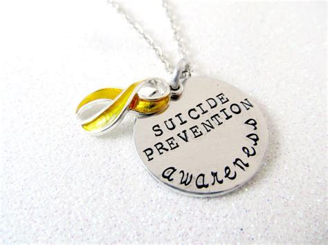 Suicide Prevention Awareness Necklace Yellow Fundraising Etsy