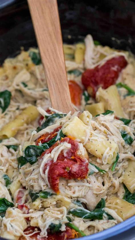 Slow Cooker Tuscan Chicken Pasta Video Sweet And Savory Meals