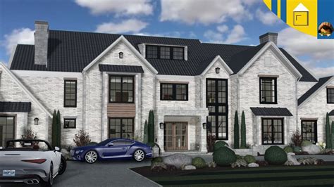 Bloxburg Speedbuild Modern Suburban Mansion Part One Youtube