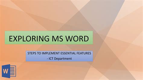 microsoft word 2016 and above basic knowledge of hoe to use word for