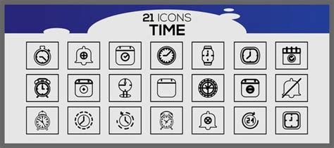Premium Vector Time Icons Collection Watches Icon Set Clock Icons Set