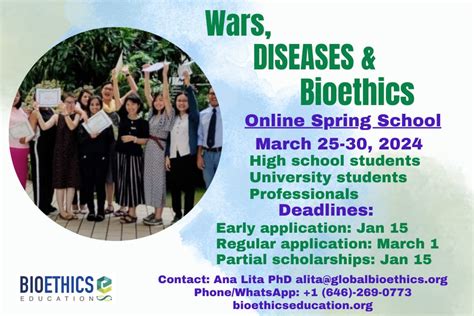Bioethics Education International Spring School Online March 25 30