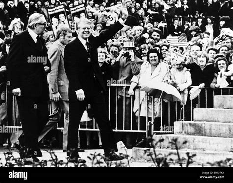 James Callaghan Prime Minister Accompanies Jimmy Carter Usa President