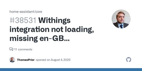 Withings Integration Not Loading Missing En Gb Translation · Issue 38531 · Home Assistantcore