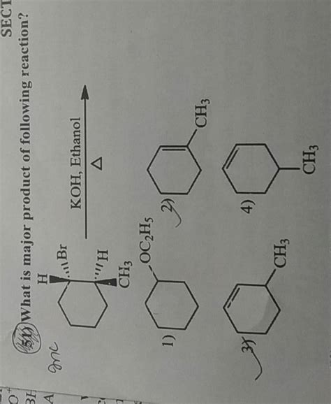 T What Is Major Product Of Following Reaction Filo