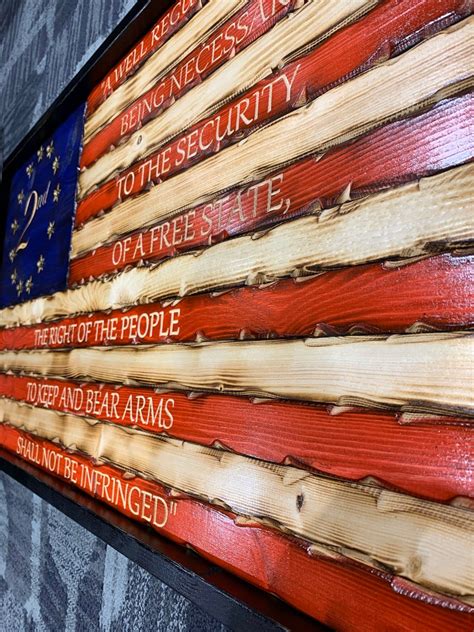 2nd Amendment Wood Flag American Wooden Flag Betsy Ross Etsy