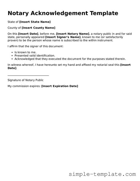 Make Your Notary Acknowledgement With Our Fillable Template