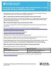 Practical Test Guidelines For AS A Level Computer Science Course Hero