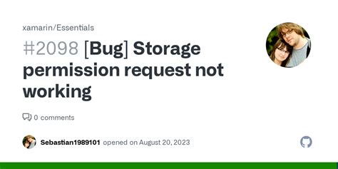 Bug Storage Permission Request Not Working · Issue 2098 · Xamarinessentials · Github