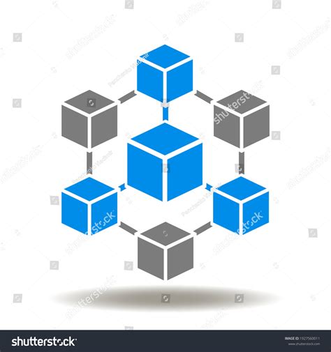 Cube Network Structure Flowchart Vector Icon Stock Vector Royalty Free Shutterstock